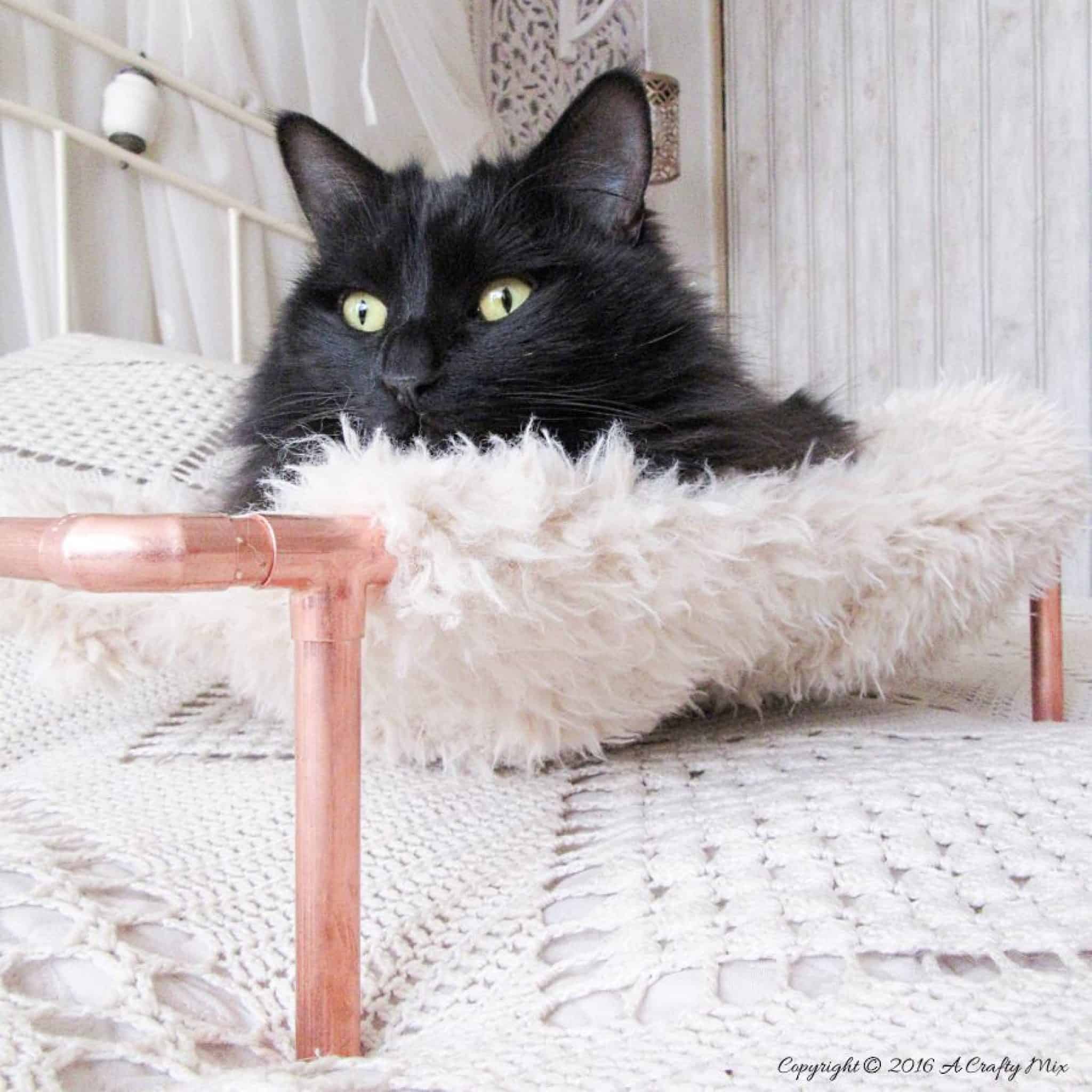 Use an Old Sweater to make a Copper Pipe Bed - A Crafty Mix