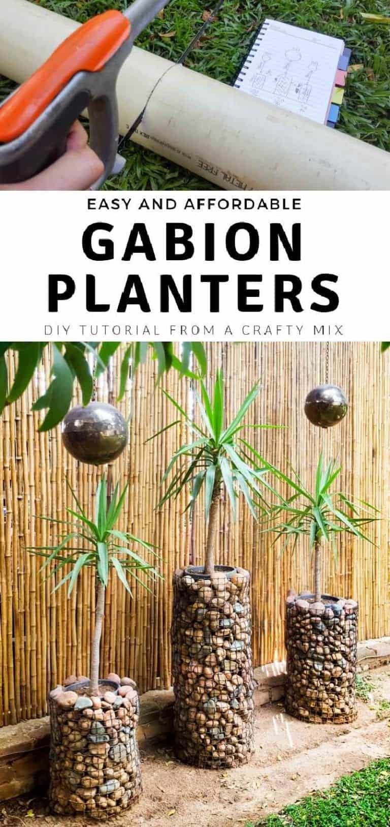 Stunning and Affordable Gabion Planters Made in a Morning - A Crafty Mix
