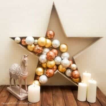 Make a Stunningly Simple Bauble and Light Filled Star - A Crafty Mix