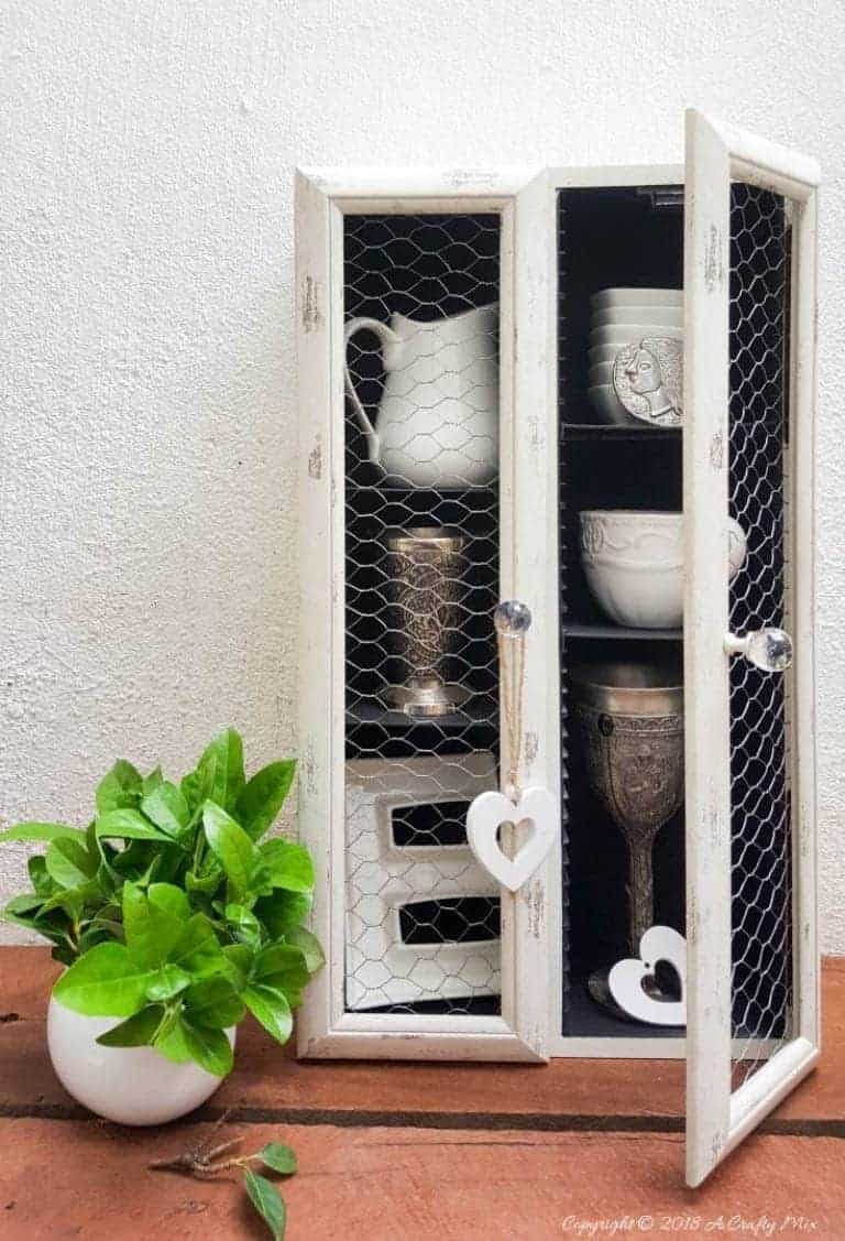 Upcycle a CD Tower Into a Rustic Farmhouse Cabinet - A Crafty Mix