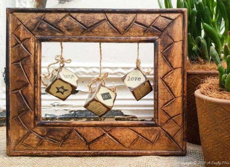 DIY Rustic Square Ornaments and Free Printables - A Crafty Mix