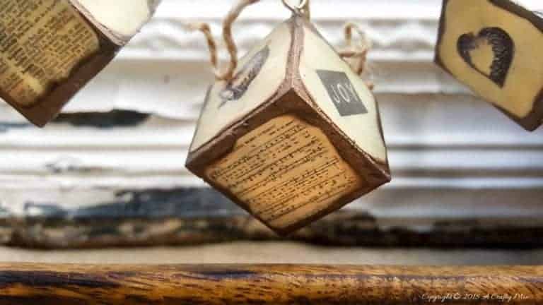 DIY Rustic Square Ornaments and Free Printables - A Crafty Mix