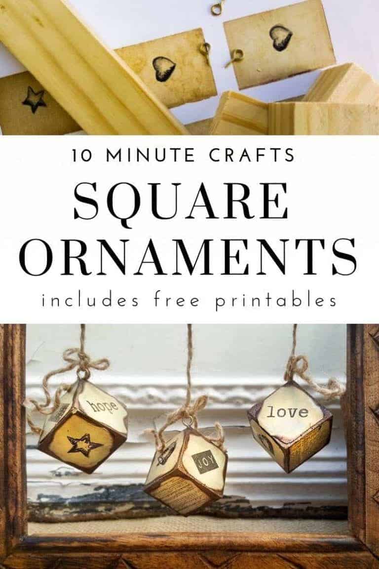 A Crafty Mix | DIY Rustic Square Ornaments and Free Printables - A ...