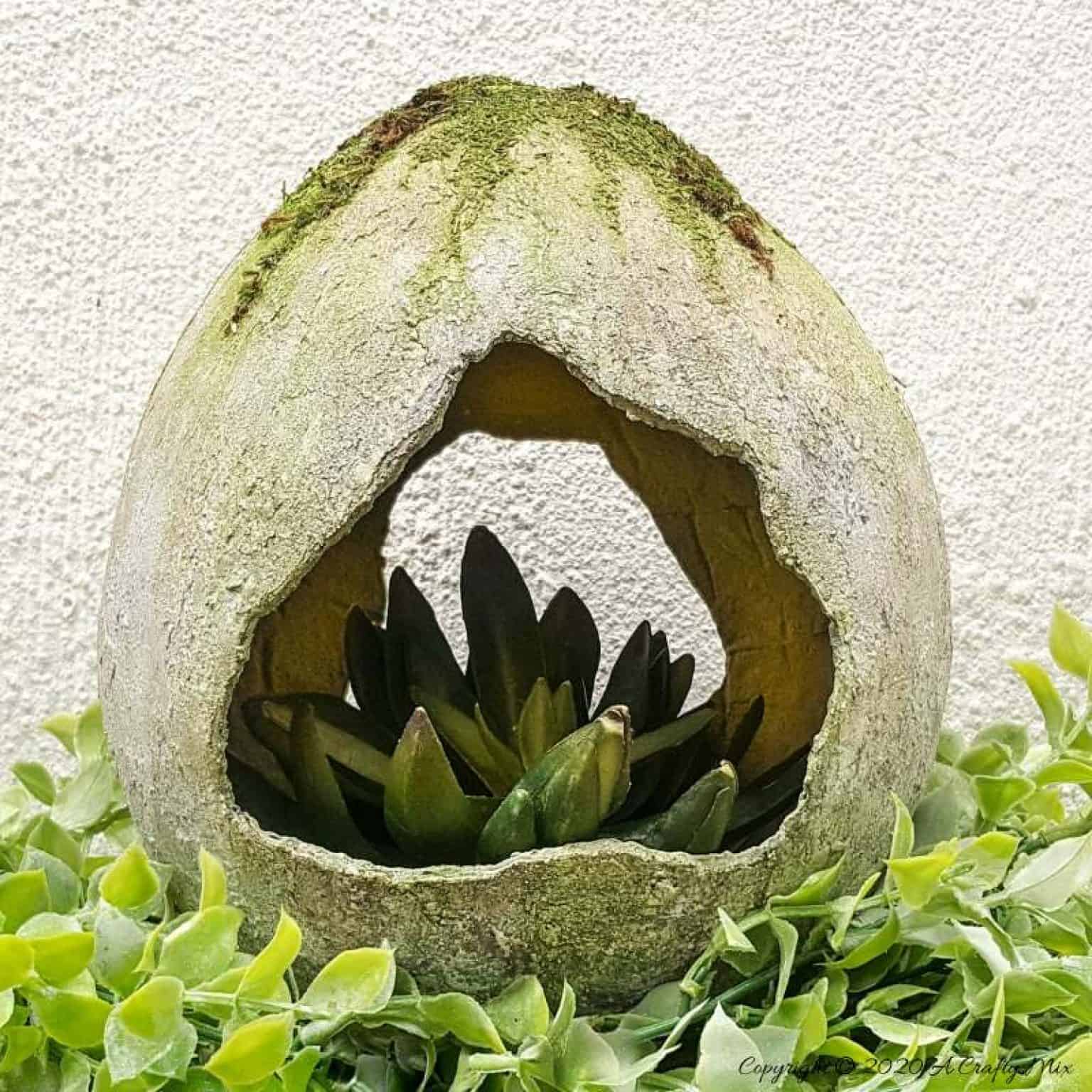 How To Make a Giant Faux Concrete Easter Egg - A Crafty Mix