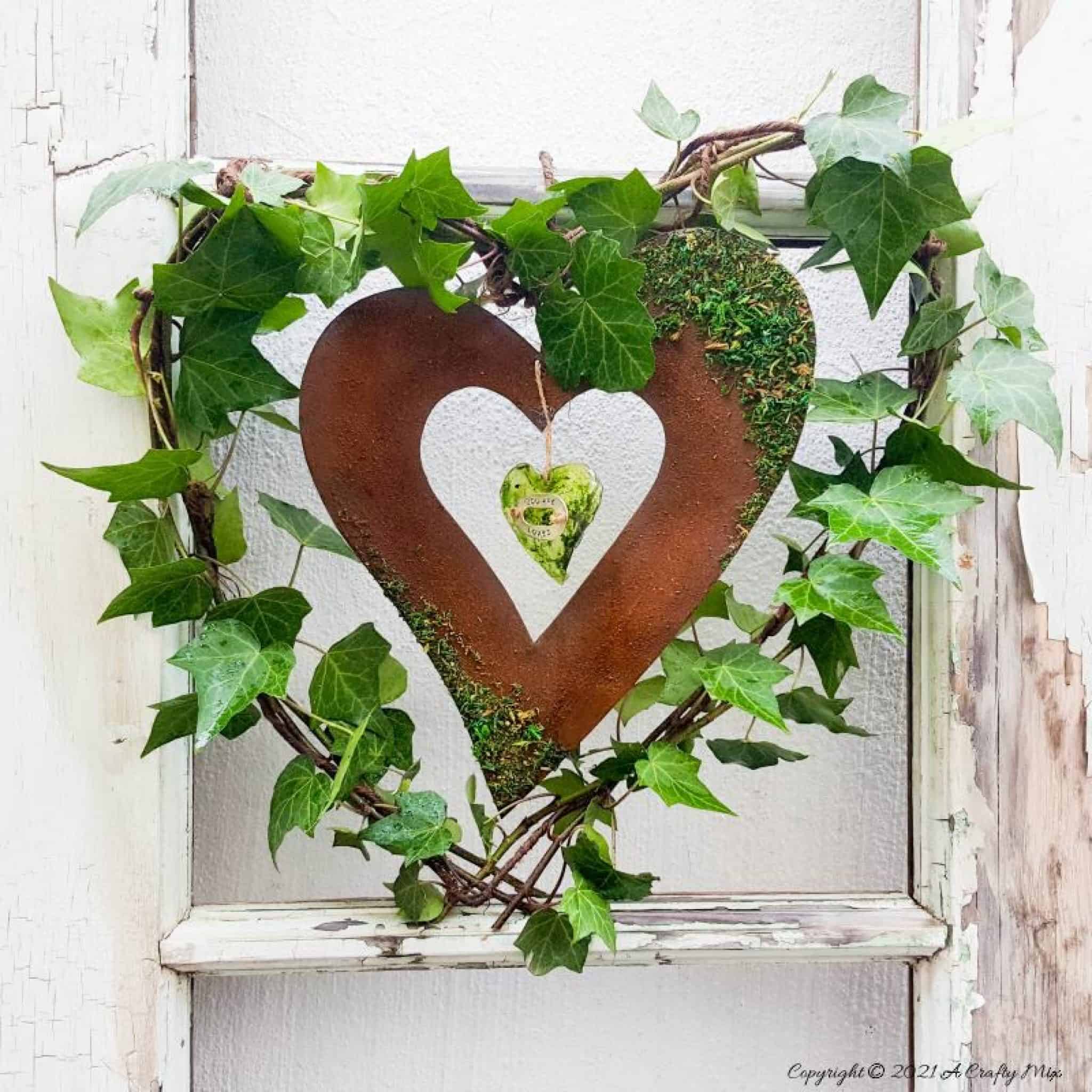 Celebrate Spring and Make a Heart Wreath - A Crafty Mix