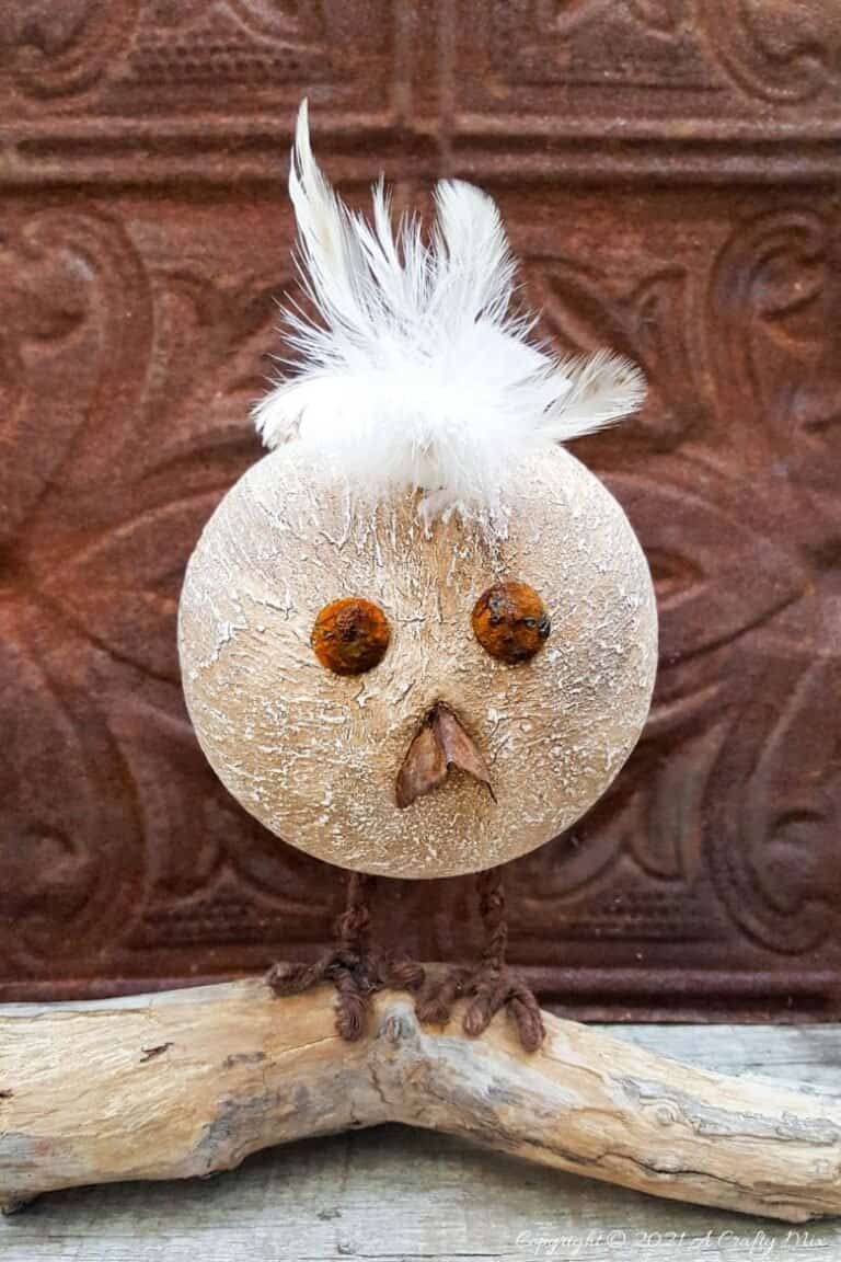 DIY Polystyrene Ball Bird and How to Make Texture Paste - A Crafty Mix