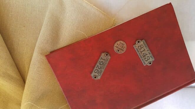 DIY Stylish Linen Book Covers With Metal Tags - A Crafty Mix