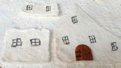 Scrap Paper House with a Miniature Thatch Roof - A Crafty Mix
