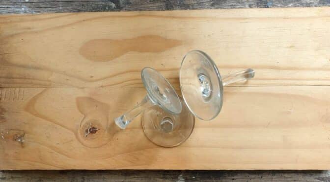 Upcycled Dreamy Wine Glass Stem Candle Holder - A Crafty Mix