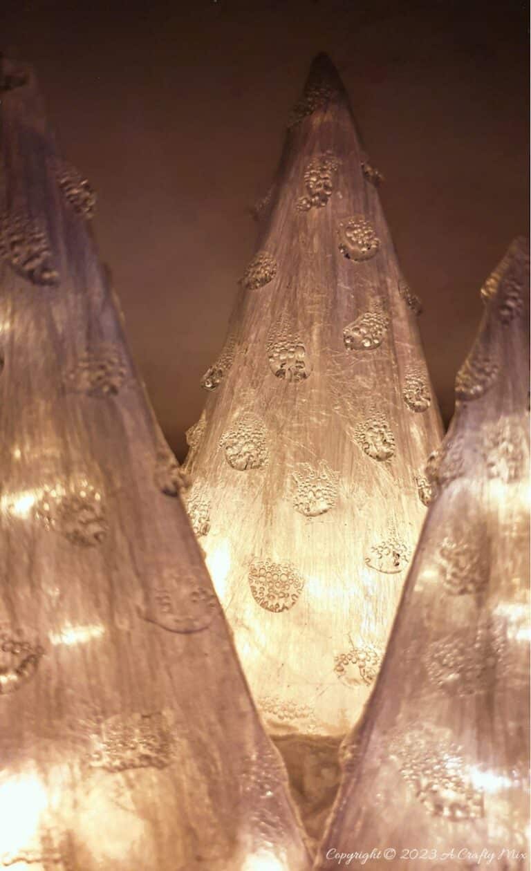 DIY Light-filled Christmas Trees Using Plastic Waste - A Crafty Mix