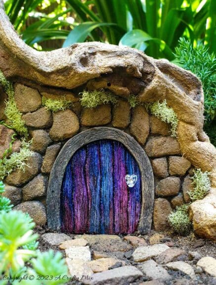 Magical Upcycled Faux Wood Fairy Garden Door - A Crafty Mix
