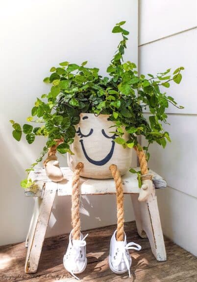 Adorable DIY Pot Head Planters with Sneakers - A Crafty Mix