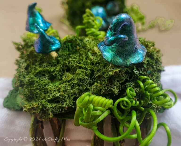 How to Make Fake Moss using a Bath Sponge - A Crafty Mix