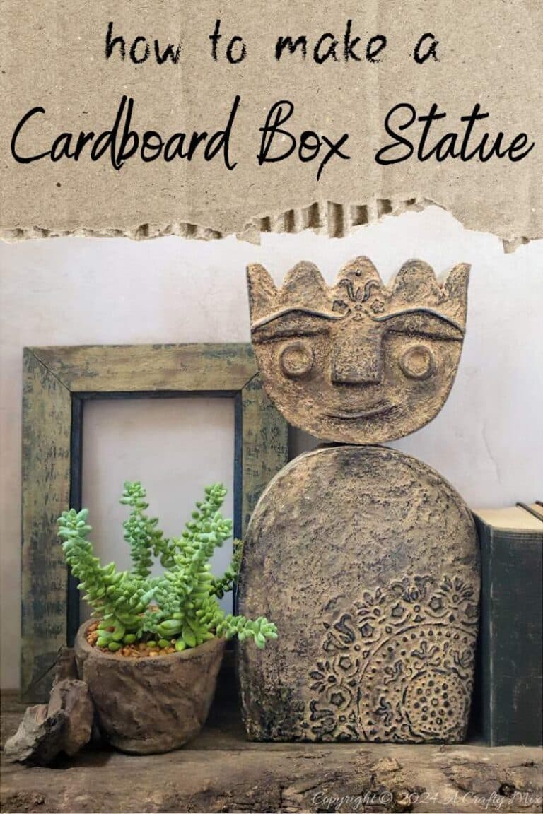 Upcycled Cardboard Craft: Primitive Stone Statue - A Crafty Mix