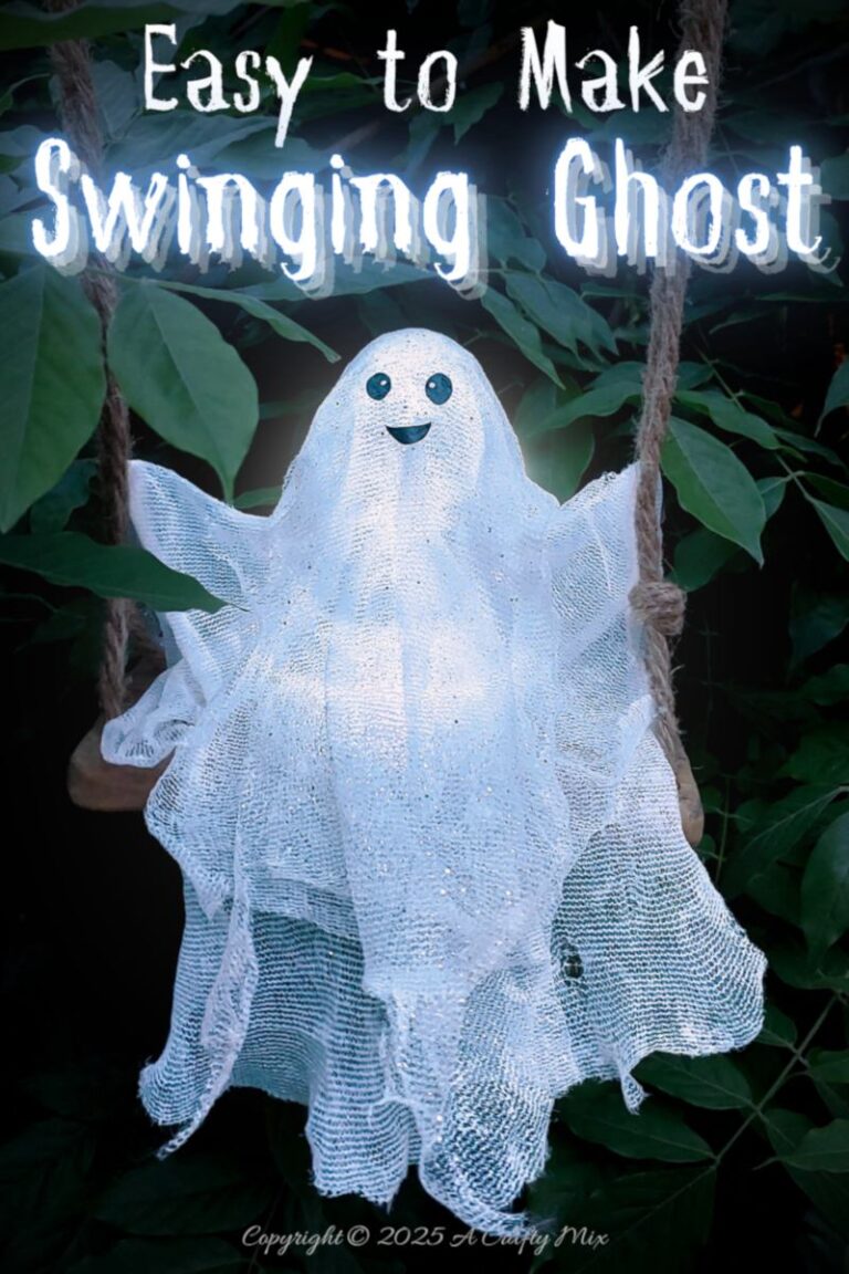 Adorable DIY Ghost on a Swing – Kid-Friendly Halloween Craft - A Crafty Mix